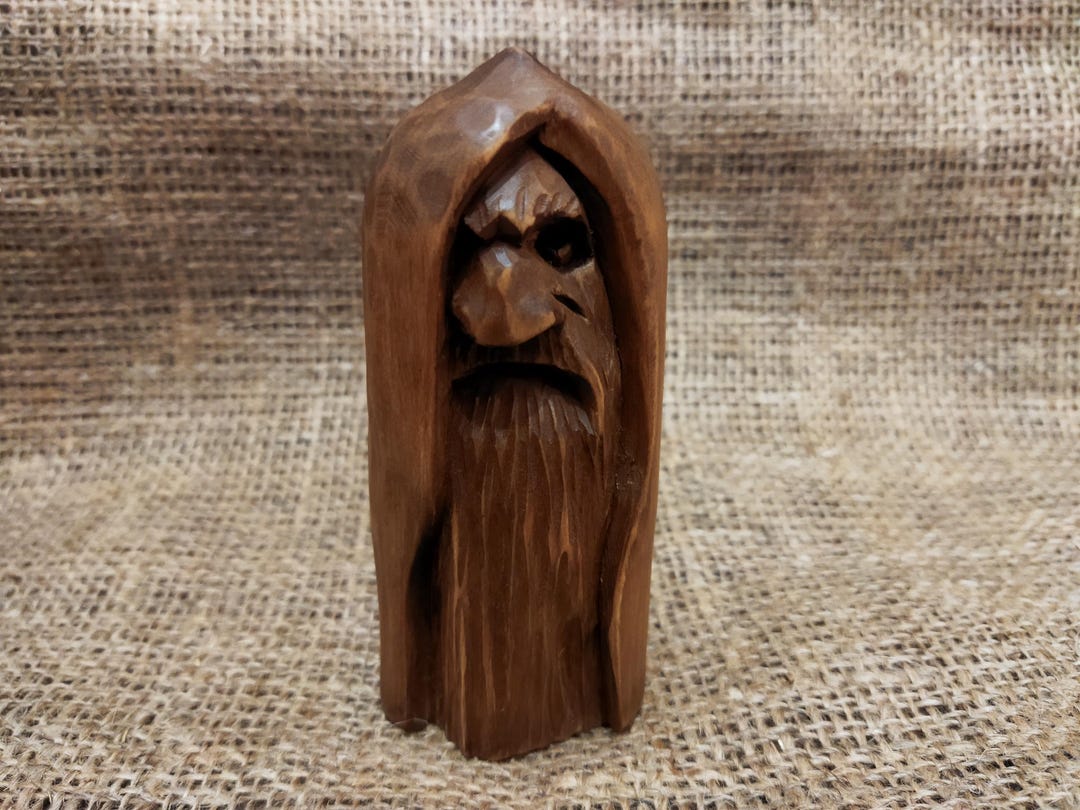 Odin the Allfather – Handmade Wooden Norse God Statue. Idol of Wotan ...
