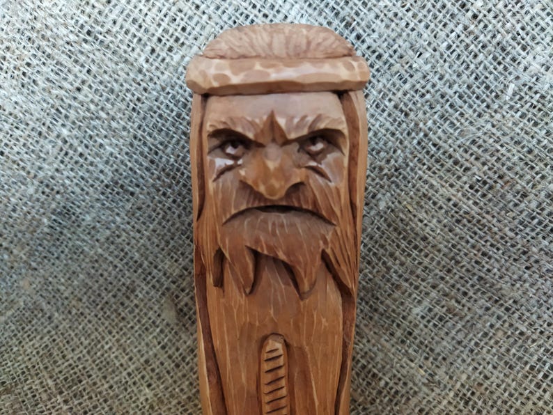 Svarog Ancient God of Fire and Blacksmithing, Handmade Wooden Statuette ...