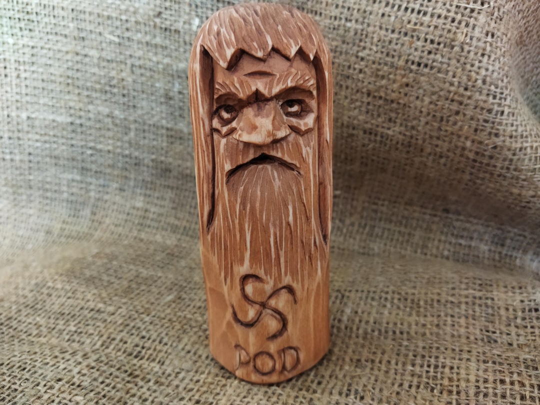 Rod Statue. Slavic Idols. Wooden Chur of the Slavic God. Wood Carving ...