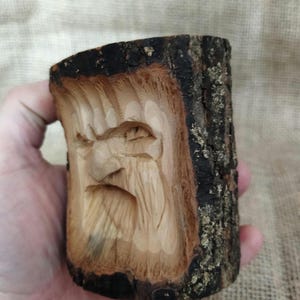 Handmade Wooden Face Sculpture - Rustic Slavic Style - Etsy