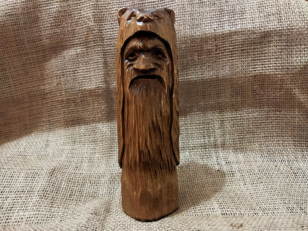 Veles Statue. Woodcarving. Altar of the Slavic Gods. A Forest Wizard ...