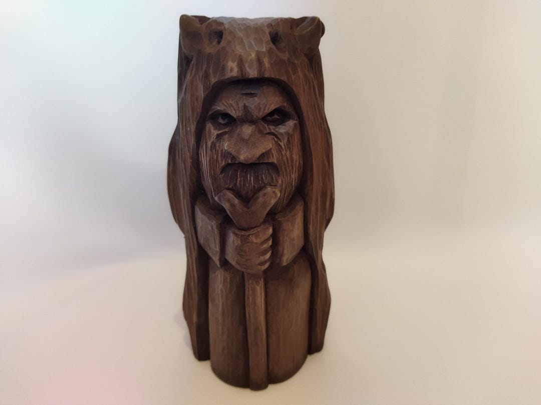 Veles Statue. Woodcarving. Altar of the Slavic Gods. A Forest Wizard ...
