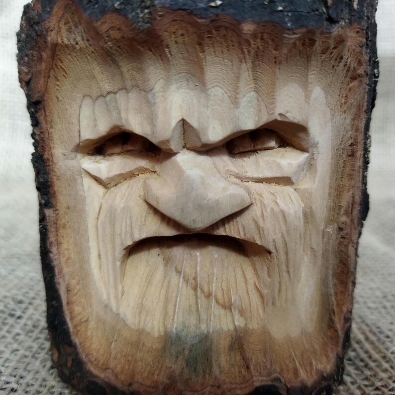 Handmade Wooden Face Sculpture - Rustic Slavic Style - Etsy