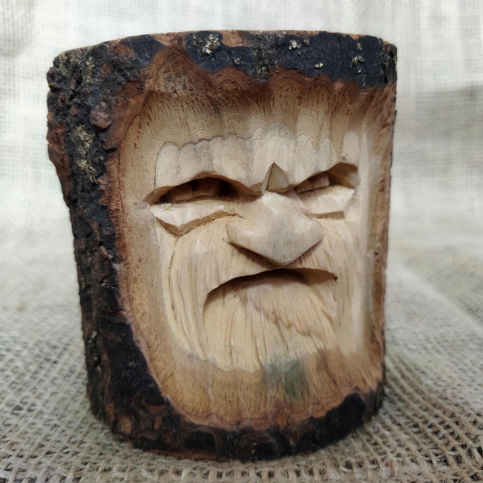 Handmade Wooden Face Sculpture - Rustic Slavic Style - Etsy