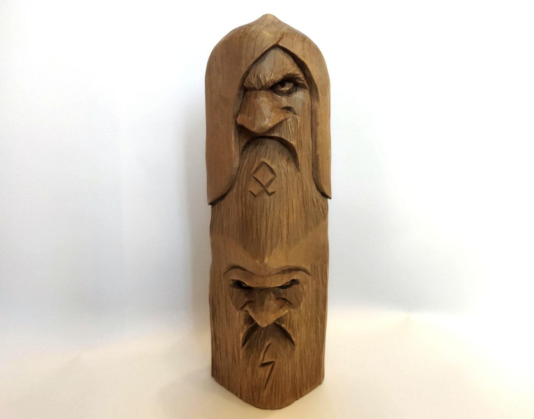 Wooden Viking Totem. Norse Mythology Gods Thor, Odin, Baldr, Freyr. - Etsy