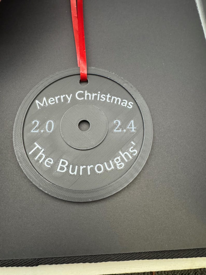 Personalized 3D Printed Barbell Weight Plate Ornament Perfect Gift for ...