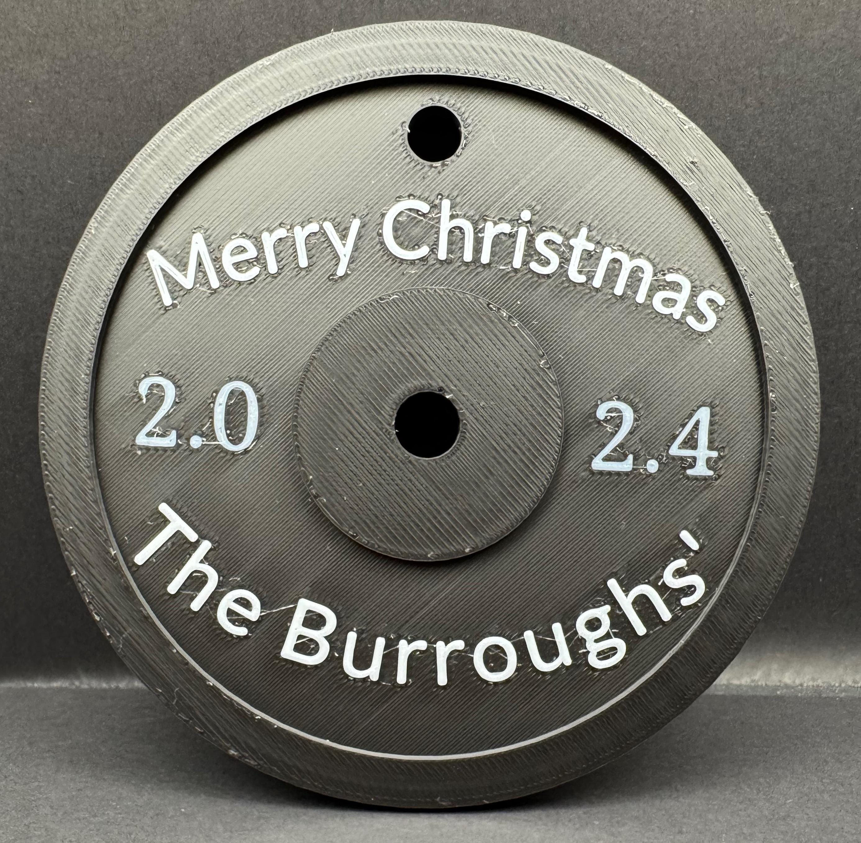 Personalized 3D Printed Barbell Weight Plate Ornament Perfect Gift for ...