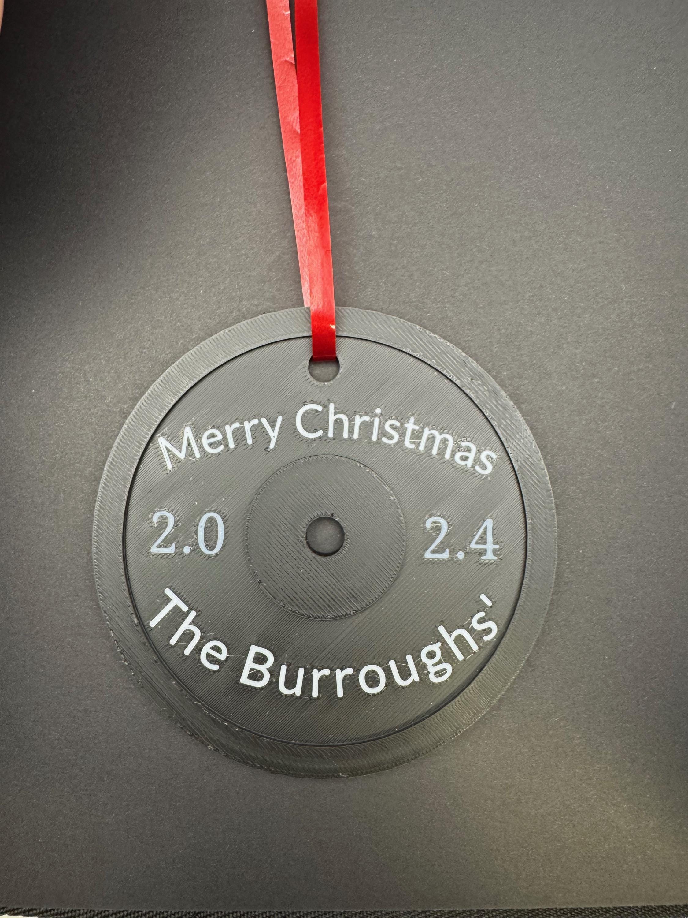 Personalized 3D Printed Barbell Weight Plate Ornament Perfect Gift for ...