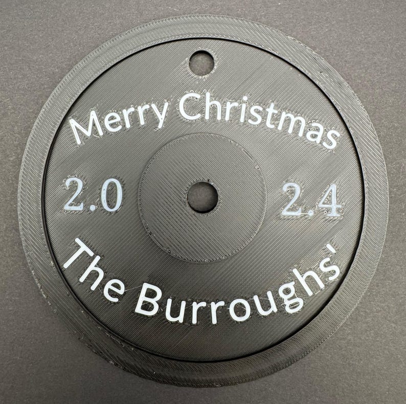 Personalized 3D Printed Barbell Weight Plate Ornament Perfect Gift for ...