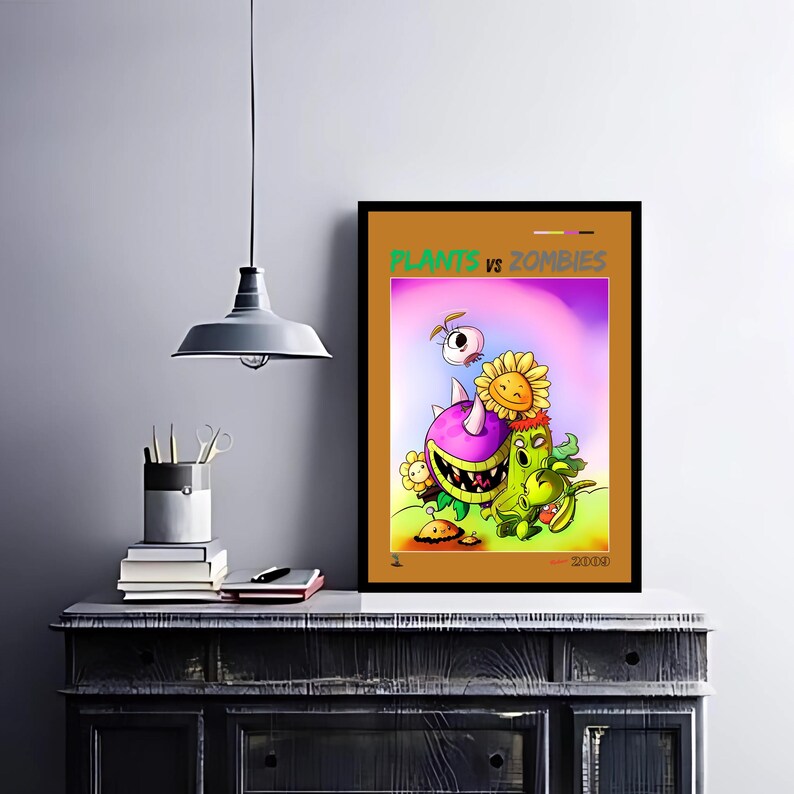 Plants Vs Zombies Digital Poster-gaming Print-game Room Wall Decor-game ...