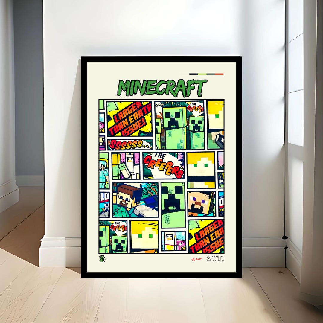 Minecraft Poster-gaming Print-game Room Wall Decor-game Theme Printed ...