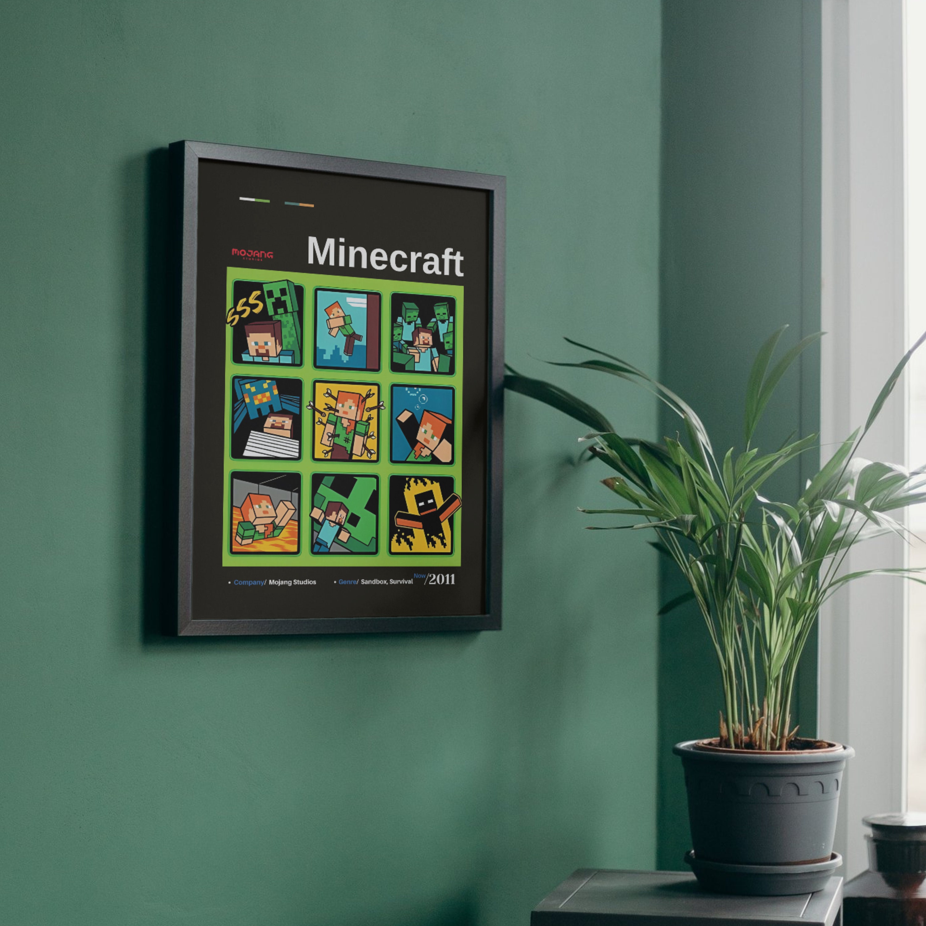 Minecraft Poster-minecraft Png-gaming Wall Art-game Room Wall Decor ...
