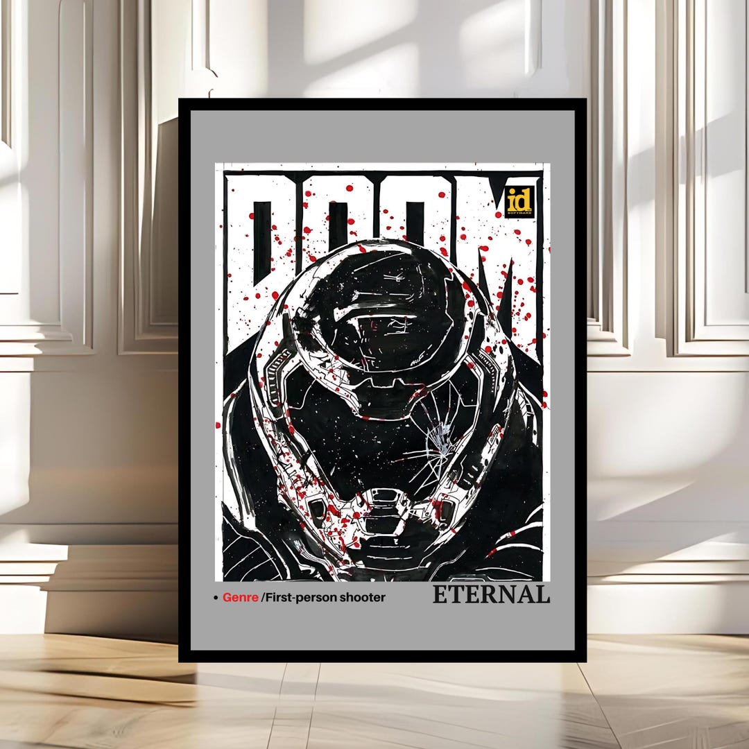 Doom Poster-video Game Artwork-gaming Wall Art-digital Print for Gamers ...