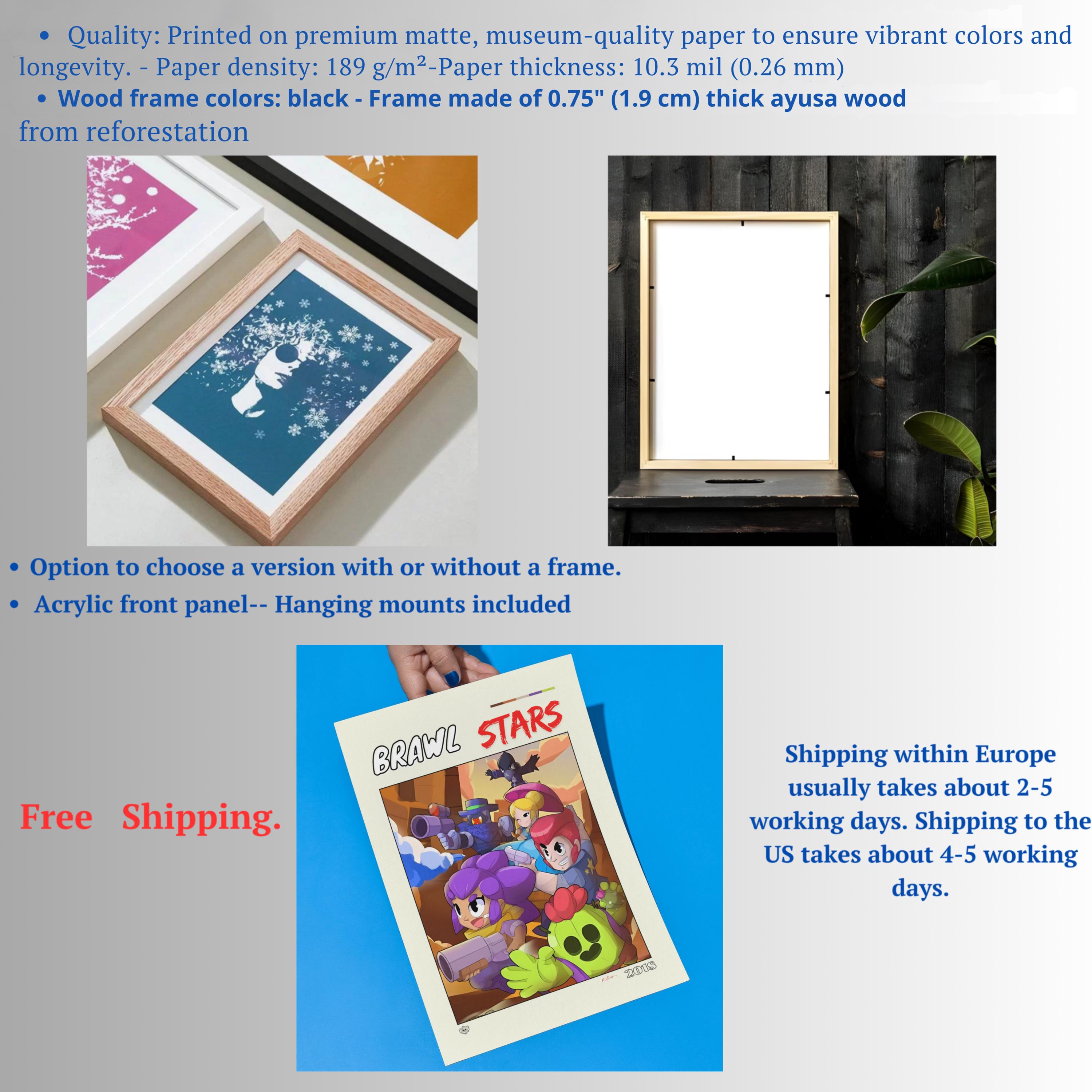 Brawl Stars Poster Gaming Room Wall Decor Game-themed Art Print Perfect ...