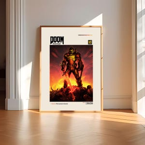 Doom Poster-video Game Png-video Game Artwork-gaming Prints-game Room ...
