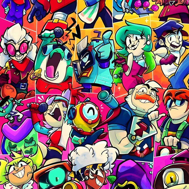 Brawl Stars Poster Gaming Room Wall Decor Video Game Artwork Game Theme ...