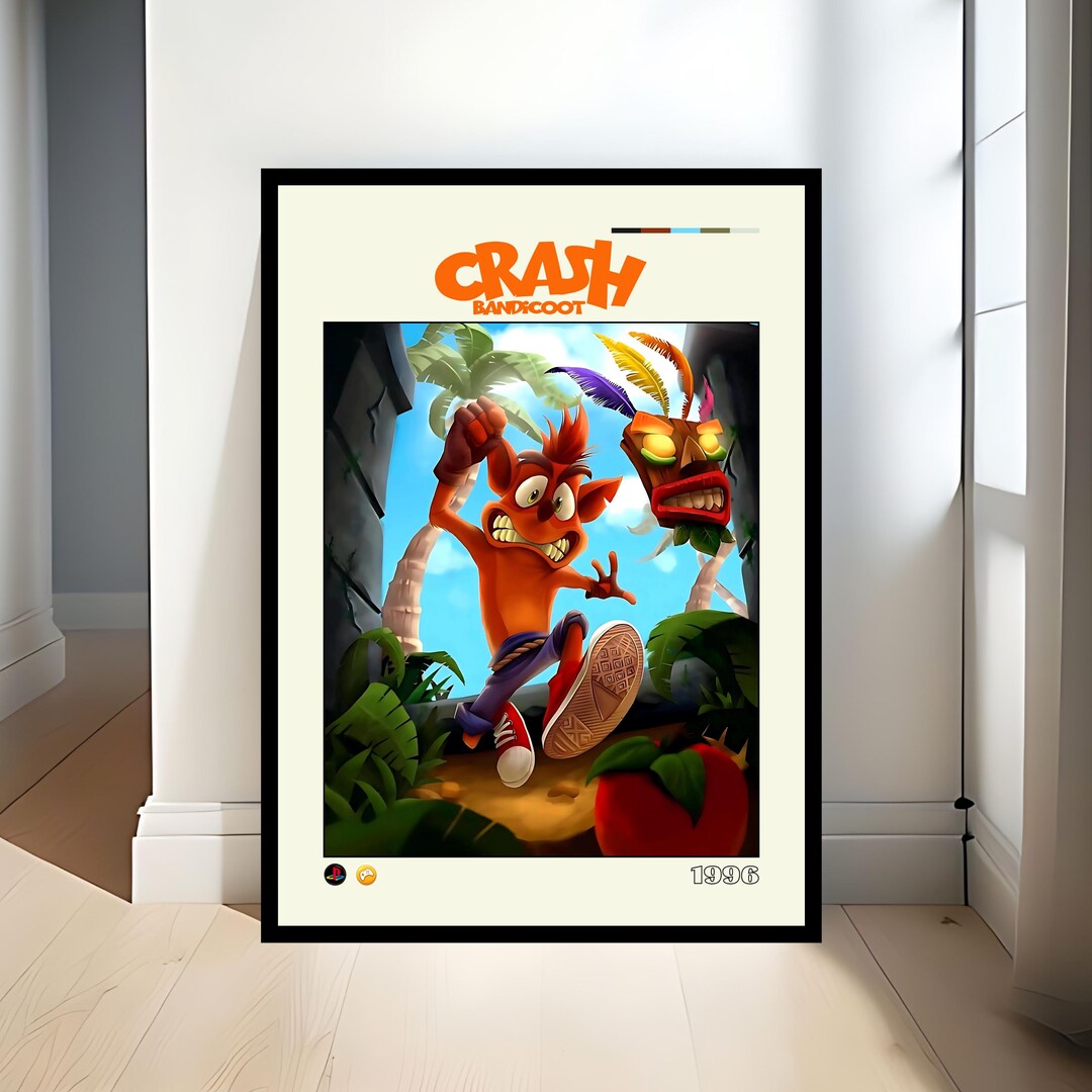 Crash Bandicoot Poster Classic Video Game Art Gaming Room Wall Décor ...