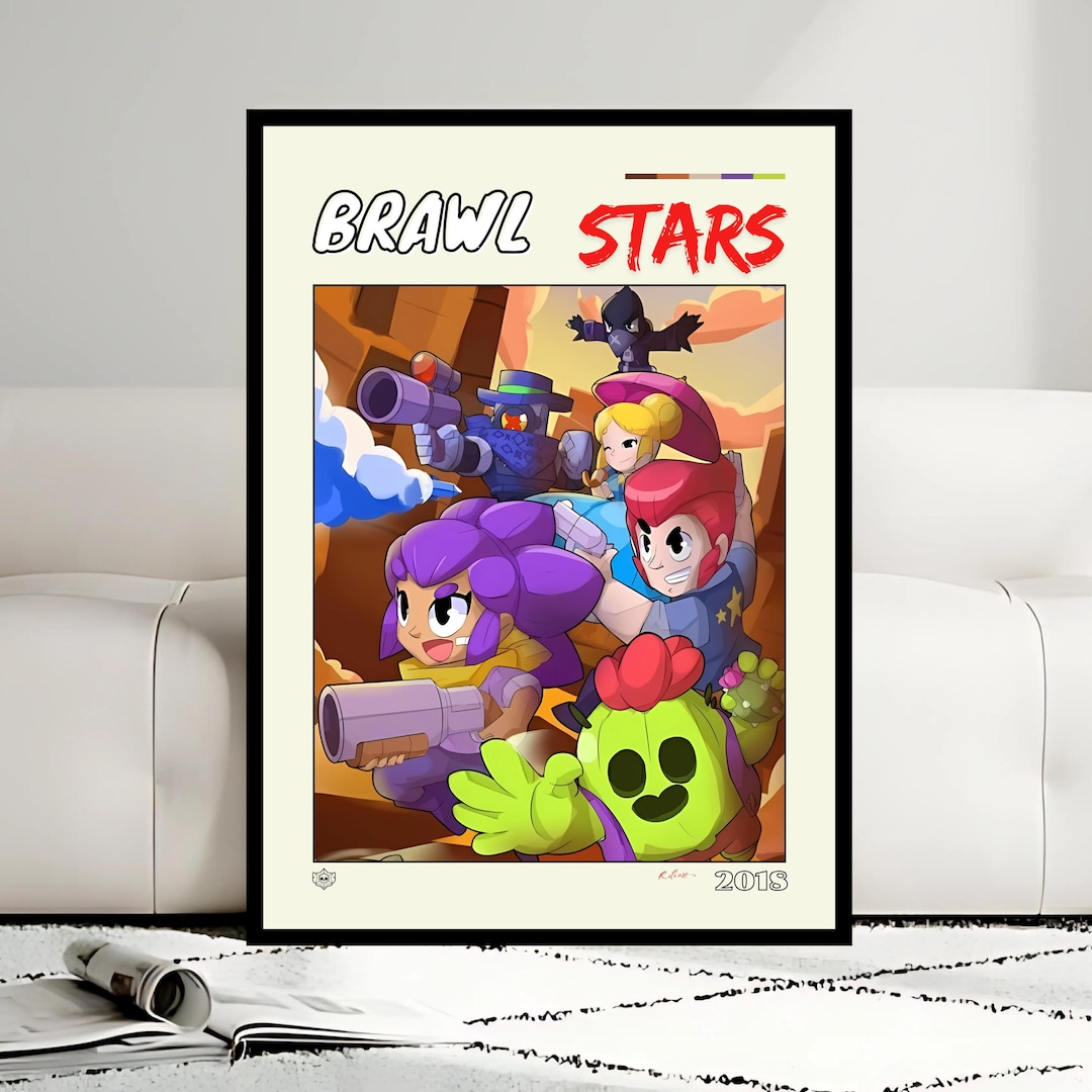Brawl Stars Digital Poster Gaming Room Wall Decor Game-themed Art Print ...