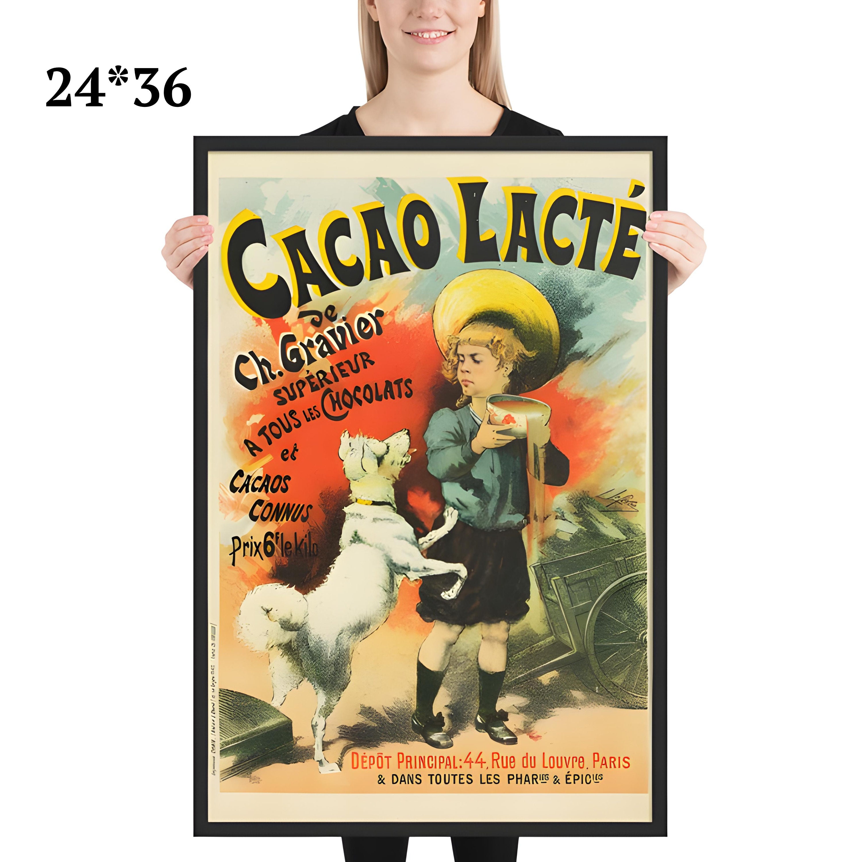 Vintage Poster cacao Lacte by C. Gravie Vintage French Wall Art ...