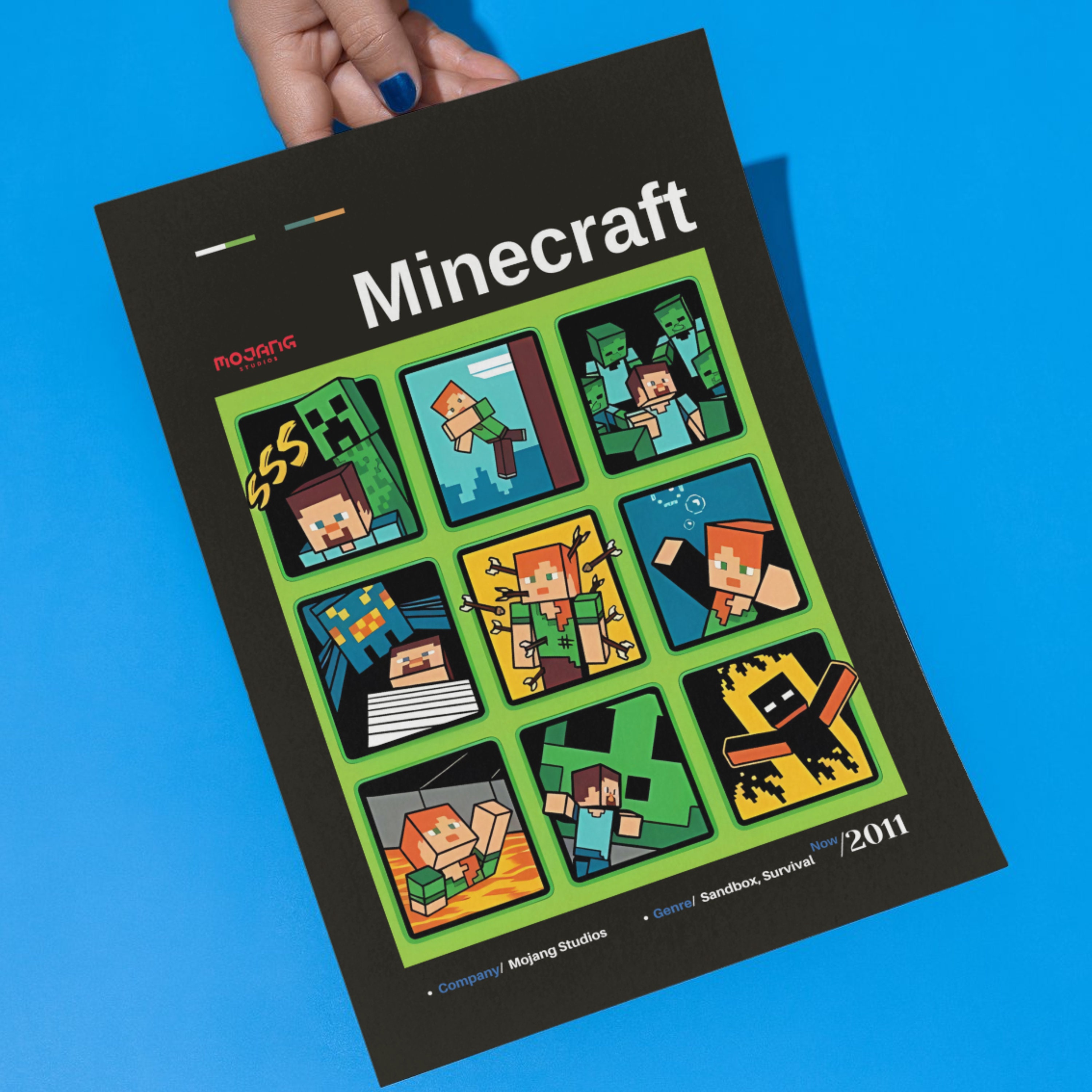 Minecraft Poster-minecraft Png-gaming Wall Art-game Room Wall Decor ...