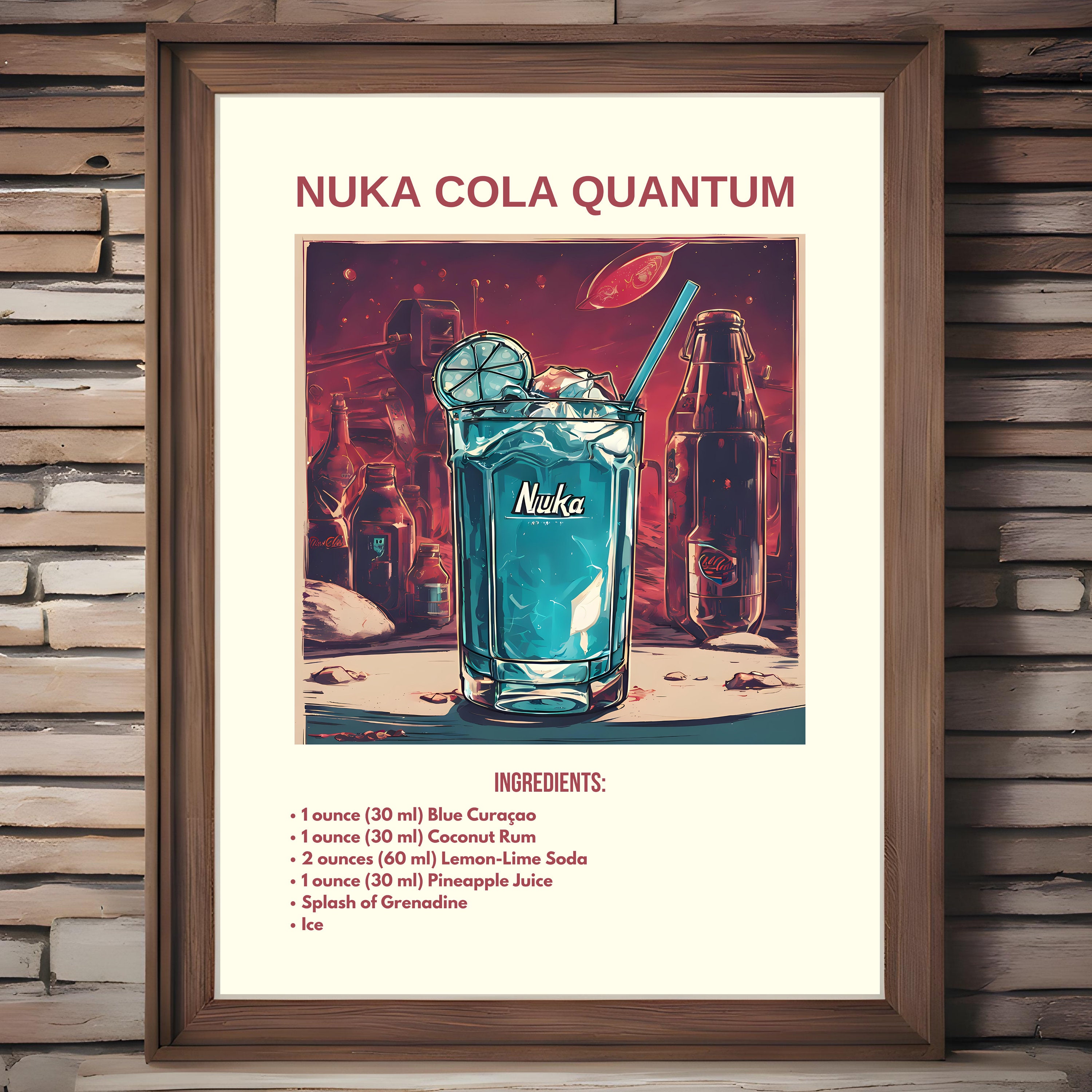 Nuka Cola Cocktail Poster art Print of Nuka-cola Quantum Cocktail With ...