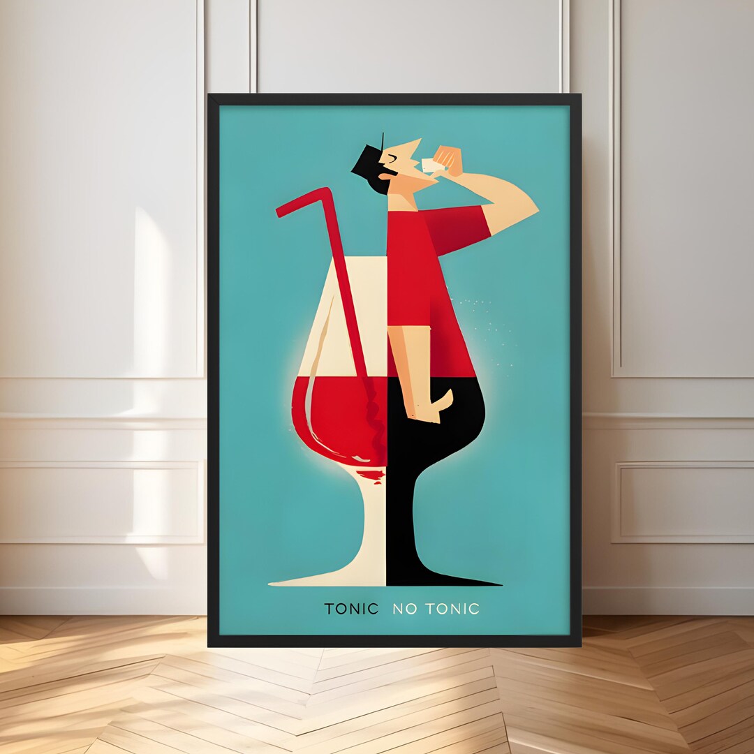 Retro Alcohol Poster Vintage Print for Home Bar Decor in Frame Cool ...