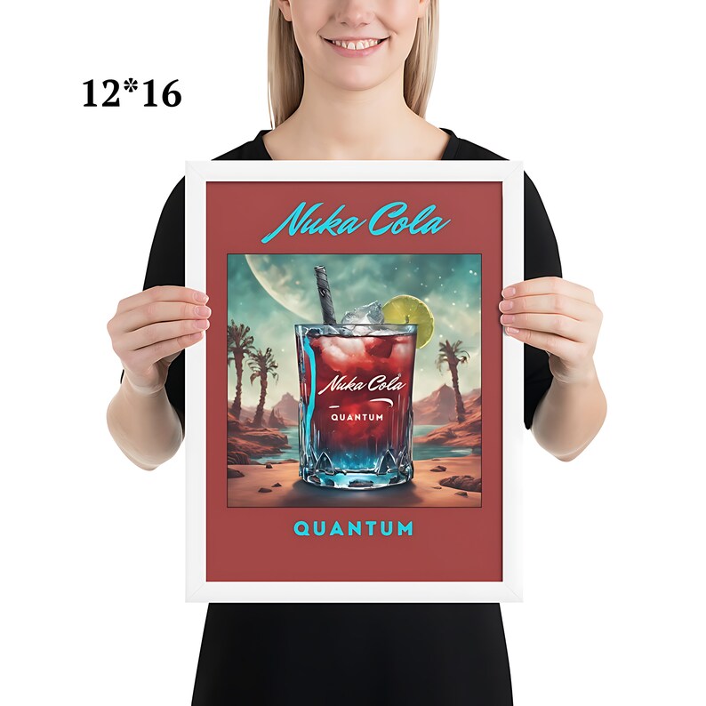 Nuka Cola Quantum Cocktail Poster Framed Art Print Inspired by Fallout ...