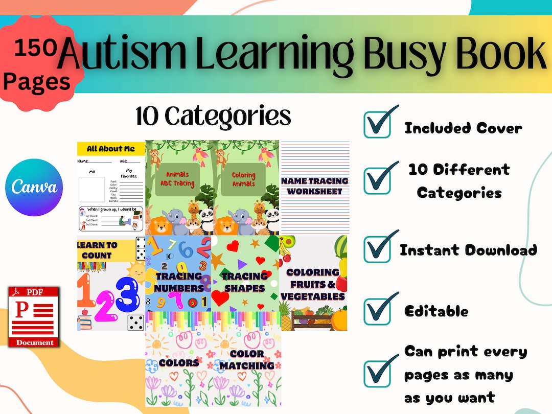 Autism Learning Busy Book | Digital Busy Book Digital Learning Digital ...