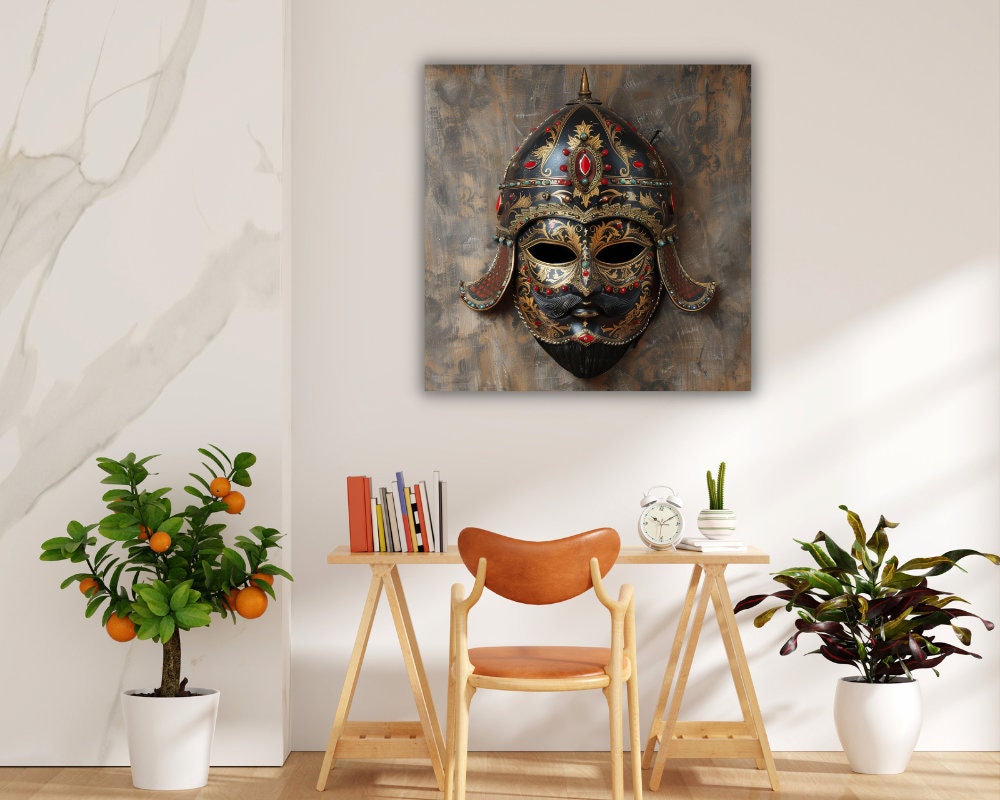 Ottoman Empire Art, Ottoman Mask Janissary Wall Art, Digital Turkish ...