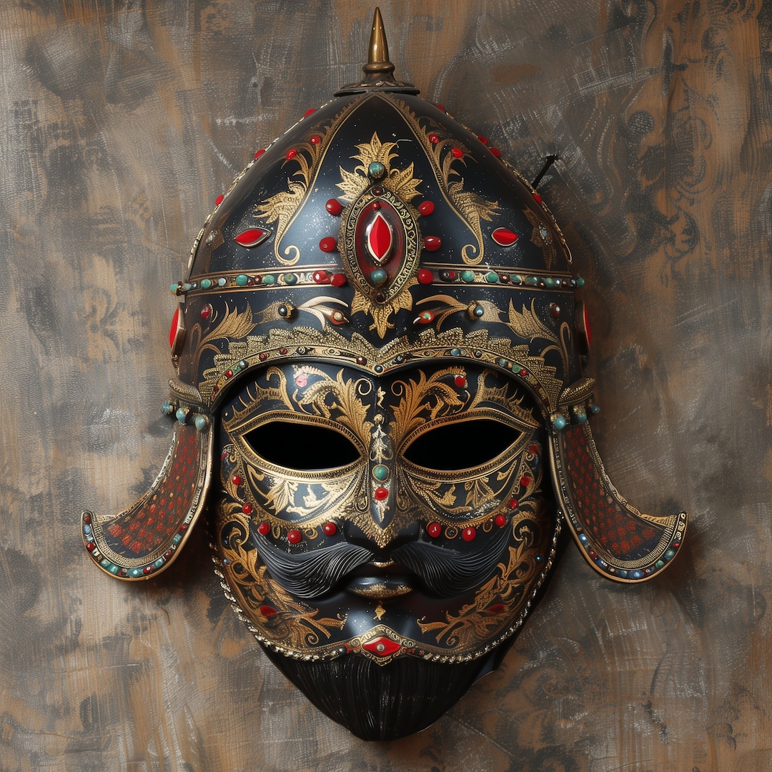 Ottoman Empire Art, Ottoman Mask Janissary Wall Art, Digital Turkish ...