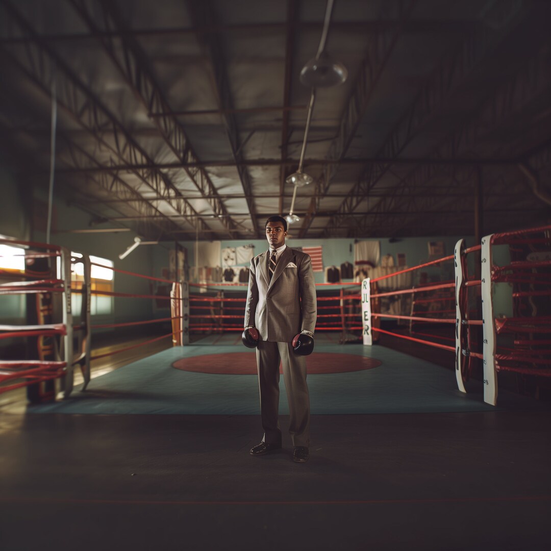 Muhammad Ali Boxing Art, Famous Athlete Wall Art, Muhammad Ali in Suit ...