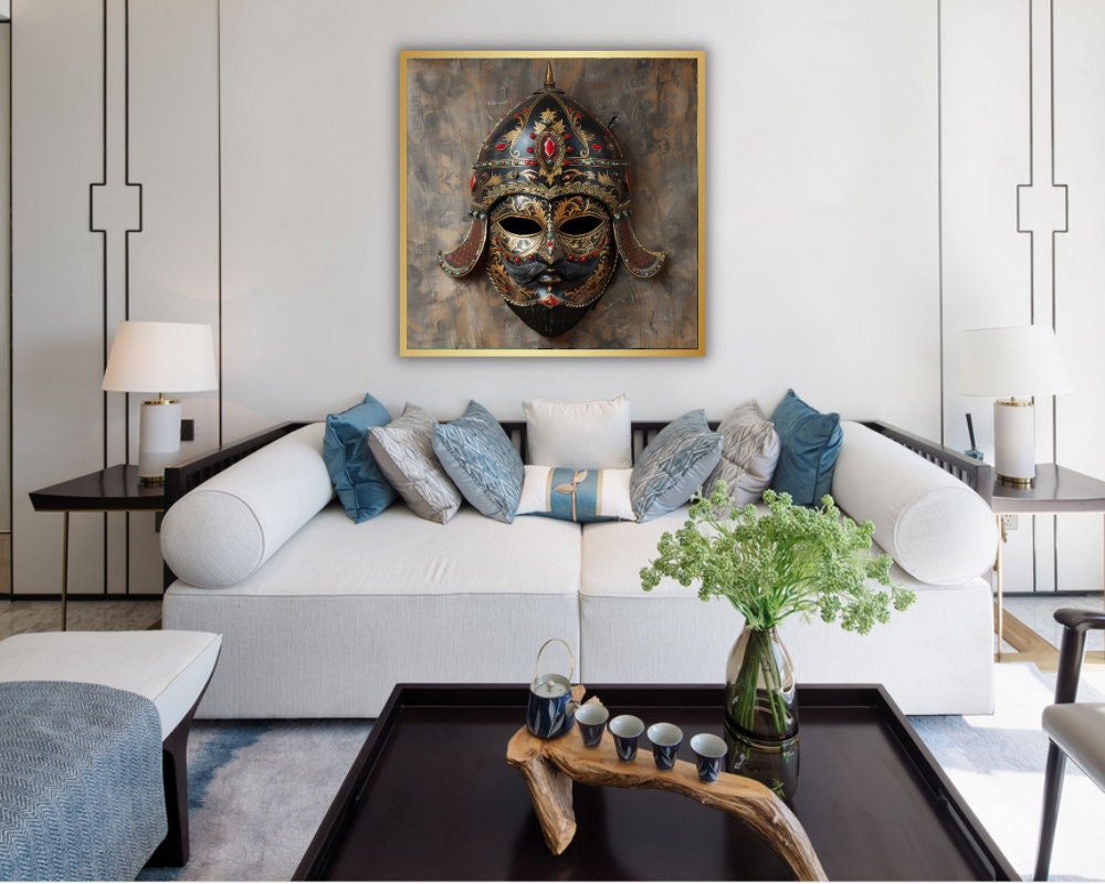 Ottoman Empire Art, Ottoman Mask Janissary Wall Art, Digital Turkish ...