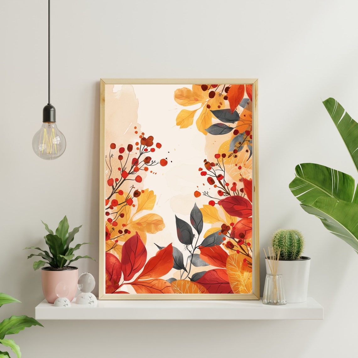 Wedding Invite Card Wall Art Design Autumn Art Wedding Gift Painting ...