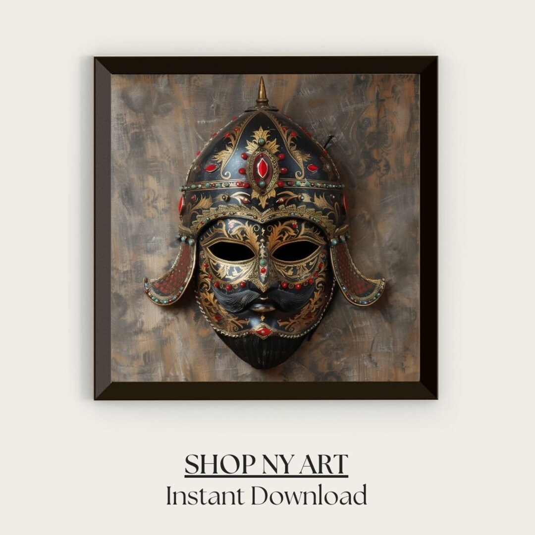 Ottoman Empire Art, Ottoman Mask Janissary Wall Art, Aesthetic Room ...