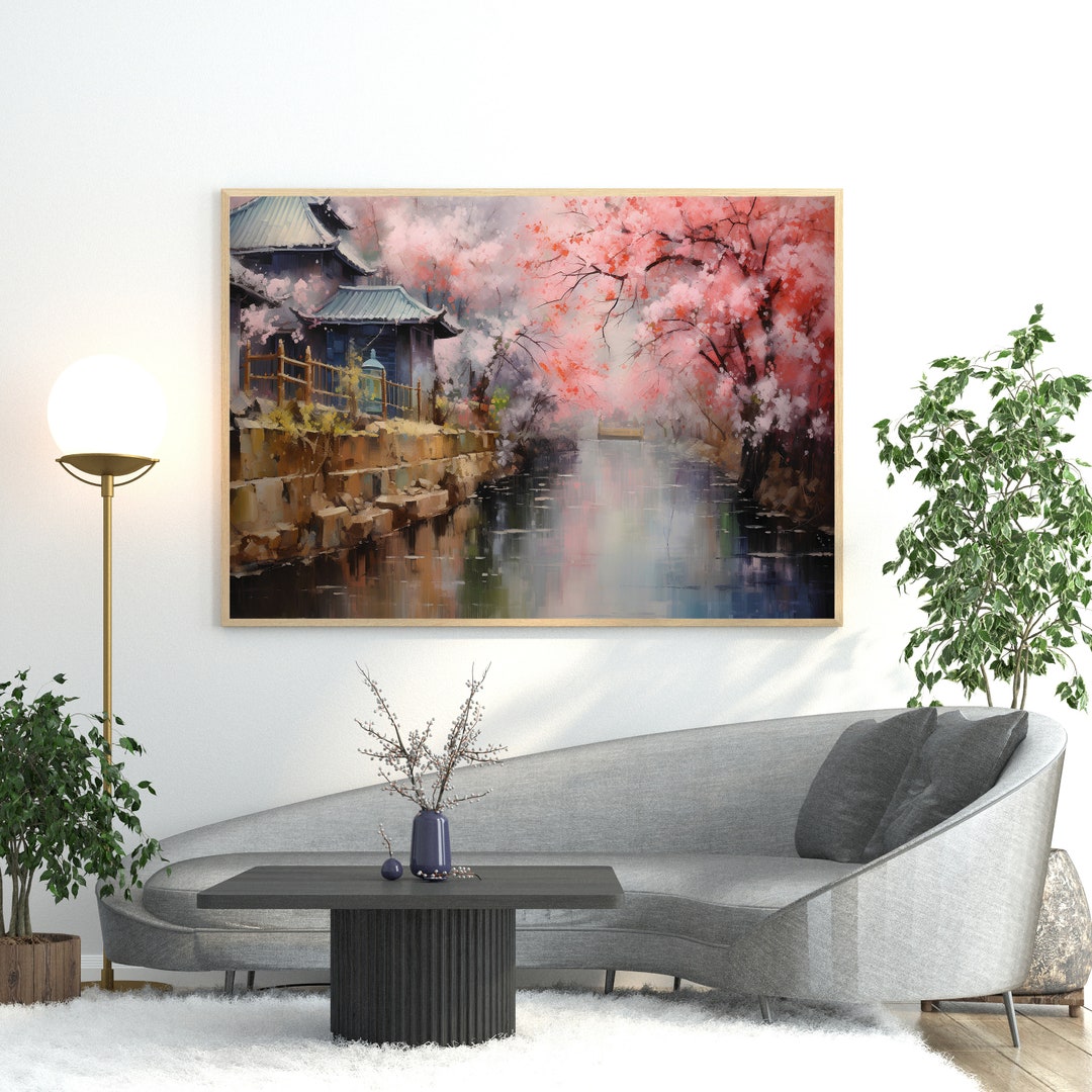 Lake Side Wall Art, Landscape Wall Decor, Nature Wall Art, Tree Wall ...