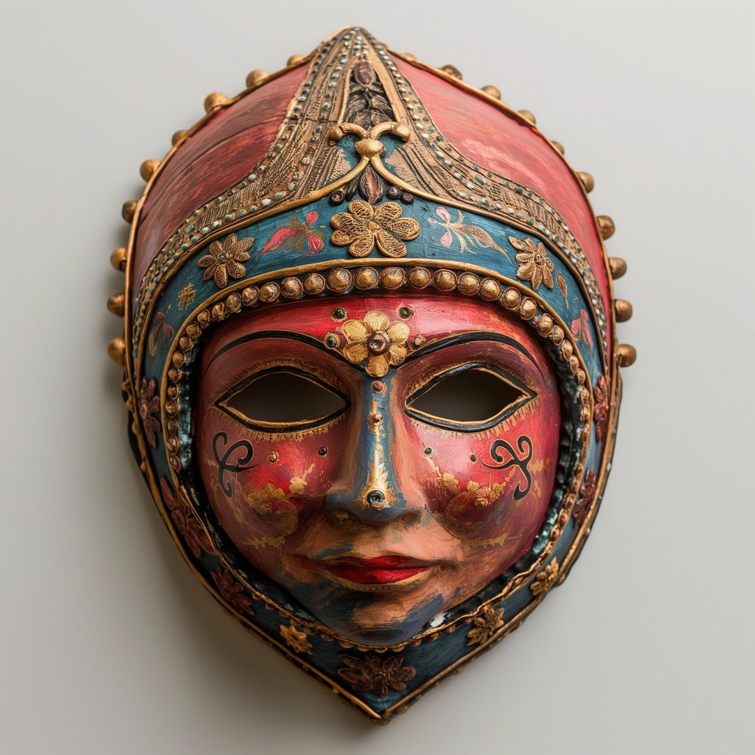 Carnival Floral Mask, Traditional Wall Hanging Mask, Ottoman Wall ...