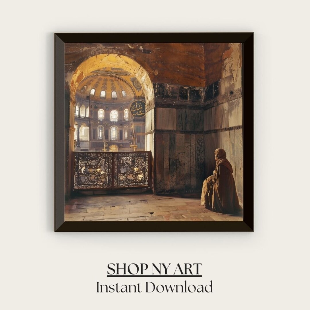 Turkish Wall Art, Vintage Turkish Decor, Hagia Sophia Art, Istanbul ...