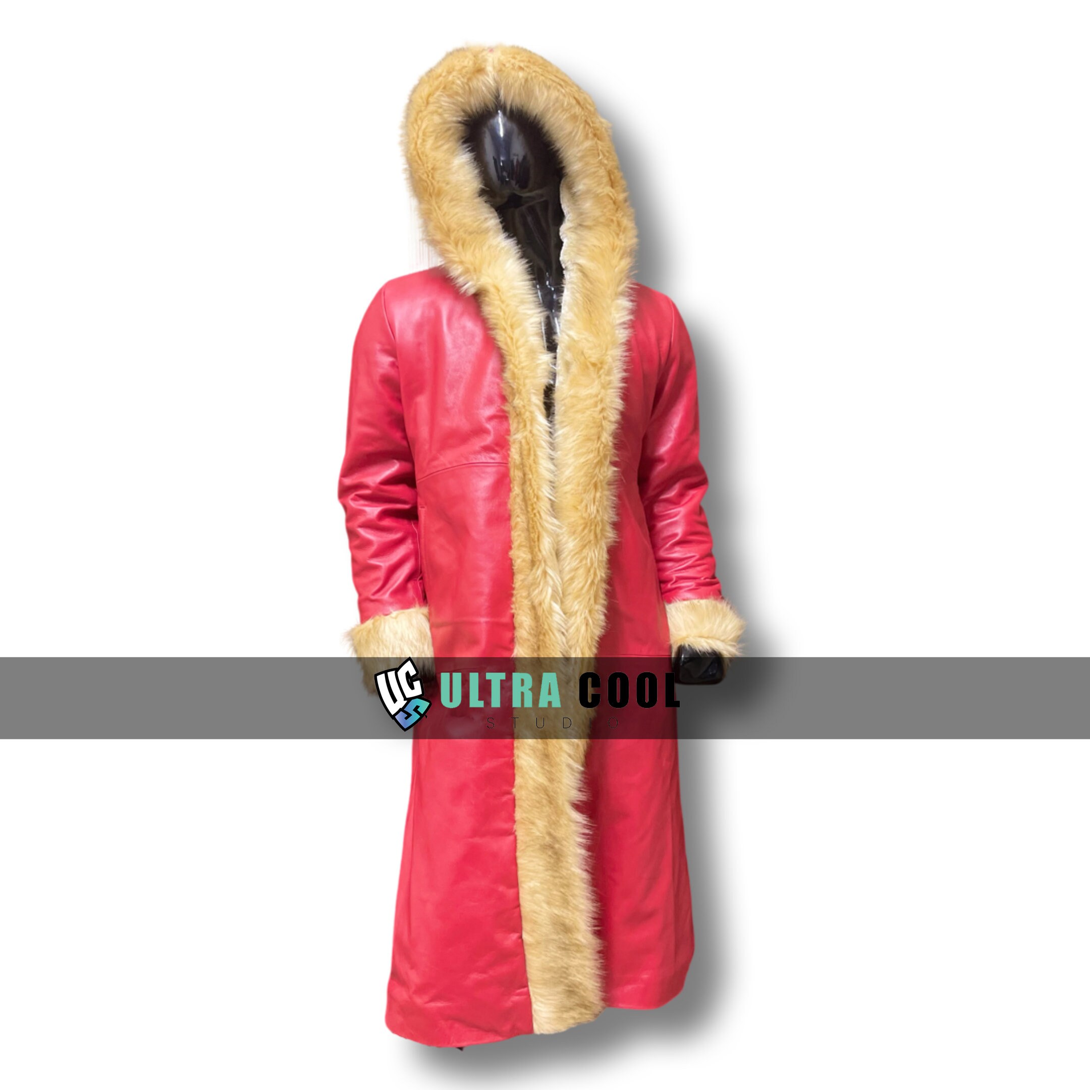 The Santa Claus Suit-santa Claus Leather Trench Coat Christmas ...