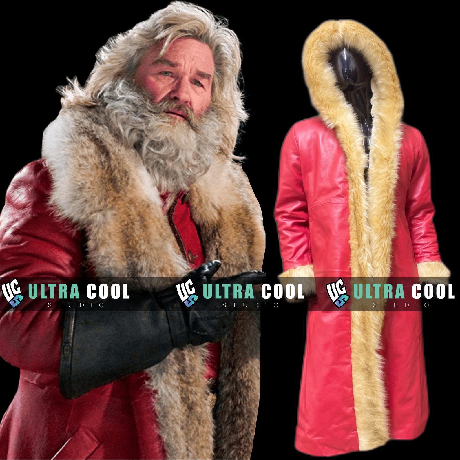 The Santa Claus Suit-santa Claus Leather Trench Coat Christmas ...