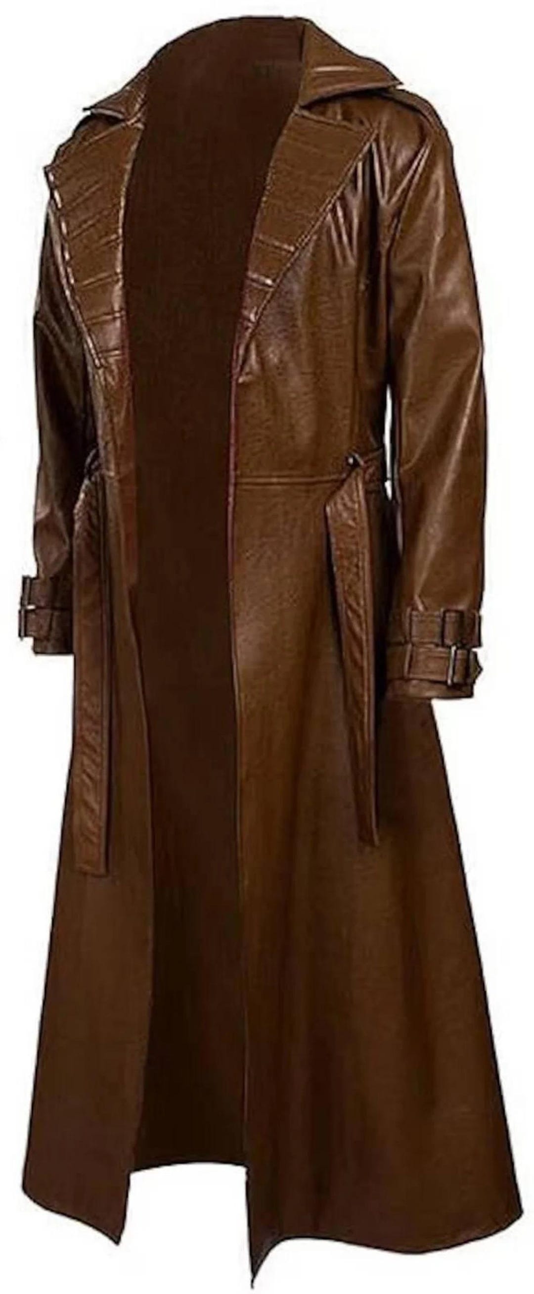 Brown Leather Trench Coat Handcrafted X-men Gambit Cosplay | Ultimate ...