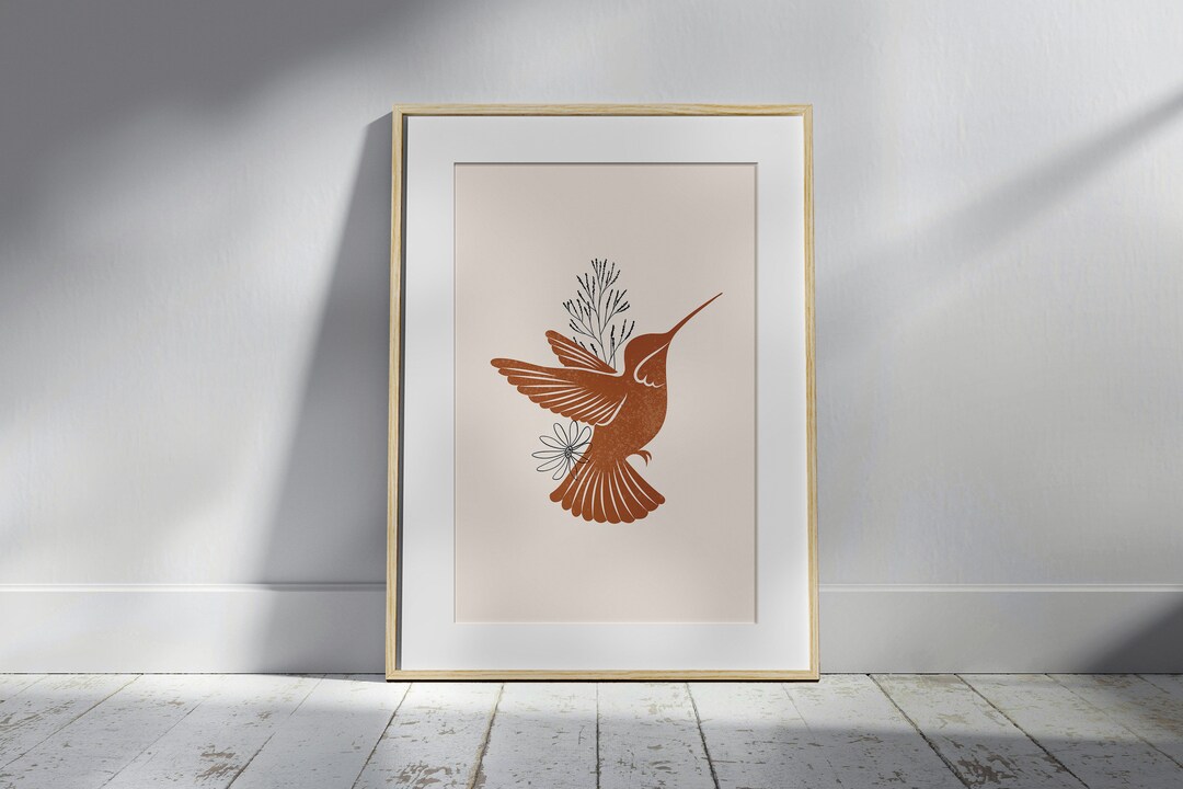 Boho Hummingbirds Art Printable, Boho Home Decor Wall Art, Modern ...