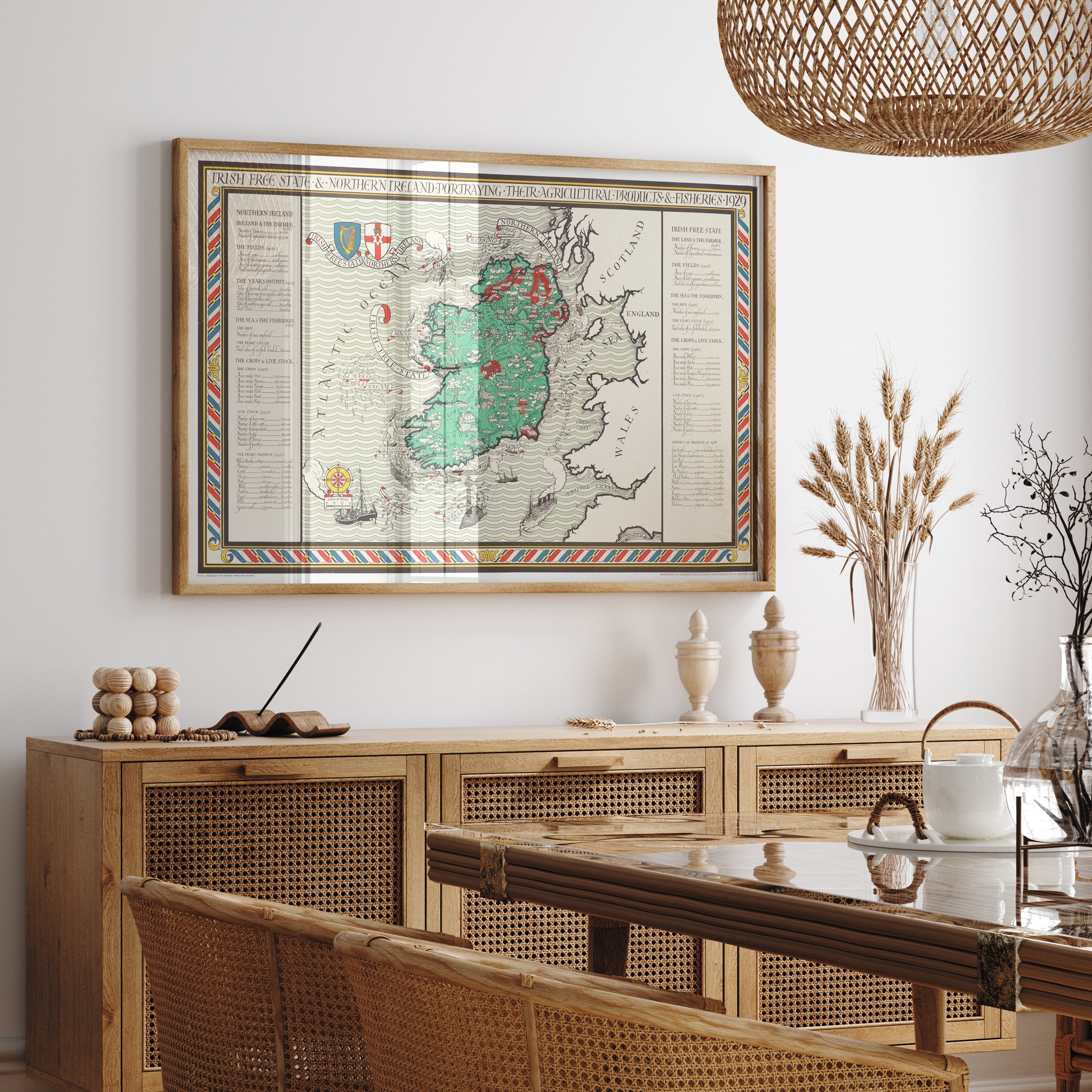 Vintage World Print - Irish Map - Antique Map - Rustic Map - Old Map ...
