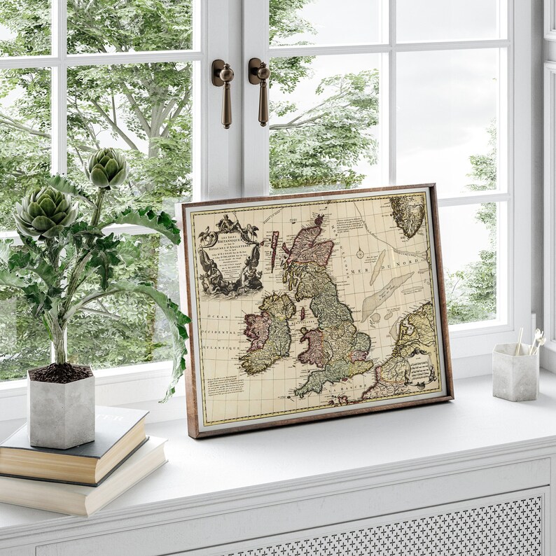 Vintage Maps - England Map - Old Map - Rustic World Map -vintage Poster ...