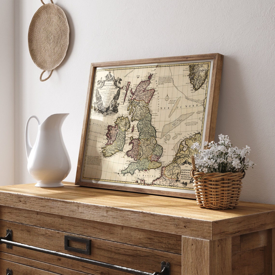 Vintage Maps - England Map - Old Map - Rustic World Map -vintage Poster ...