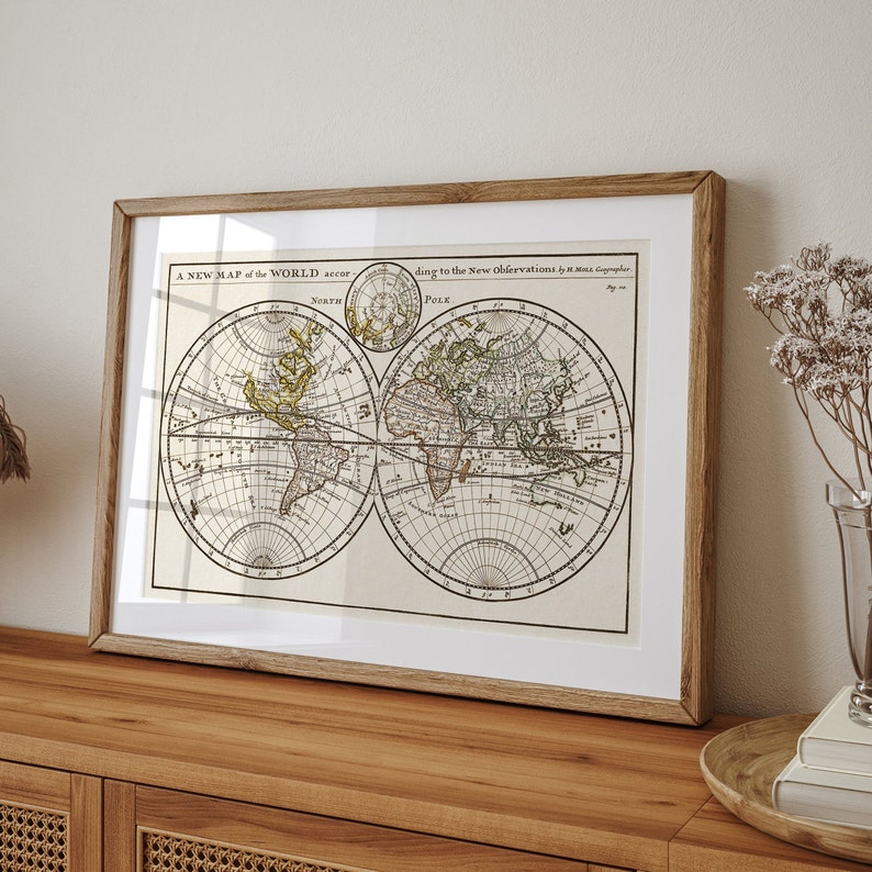 Map of the World - Vintage World Map - Vintage Map - World Map - Old ...