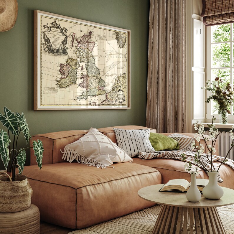 Vintage Maps - England Map - Old Map - Rustic World Map -vintage Poster ...