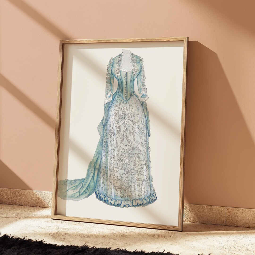 Rococo Dress Print – 18th Century Gown Art – Marie Antoinette Fashion ...