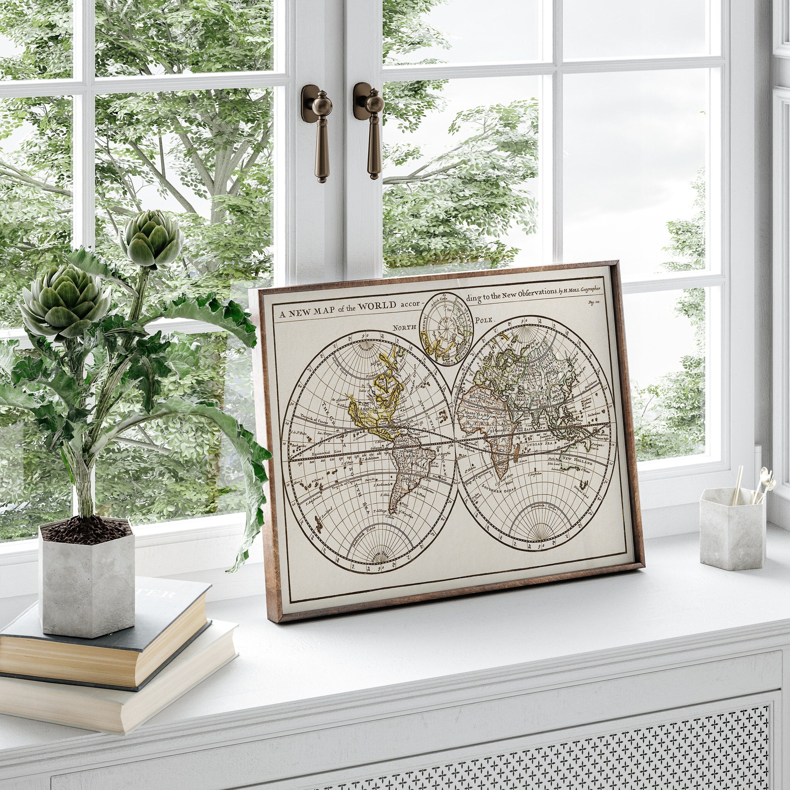 Map of the World - Vintage World Map - Vintage Map - World Map - Old ...