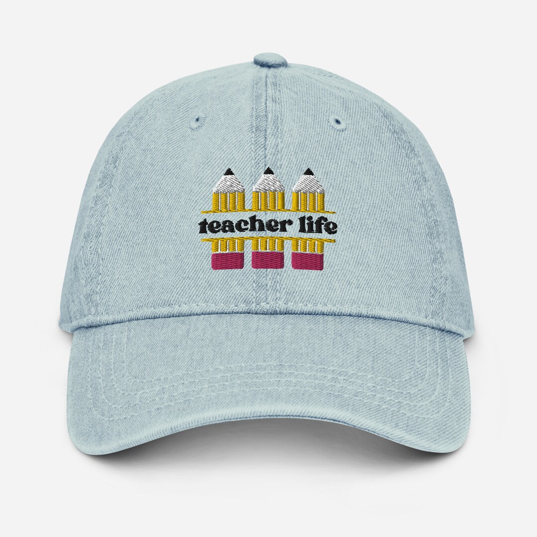 Teacher Life Denim Hat, Teacher Gifts, Teacher Hat, End of Year Teacher ...