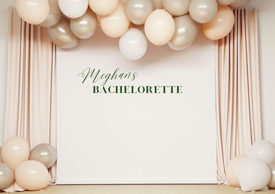 Custom Bachelorette Backdrop, Personalized Bach Party Wall Photobooth ...